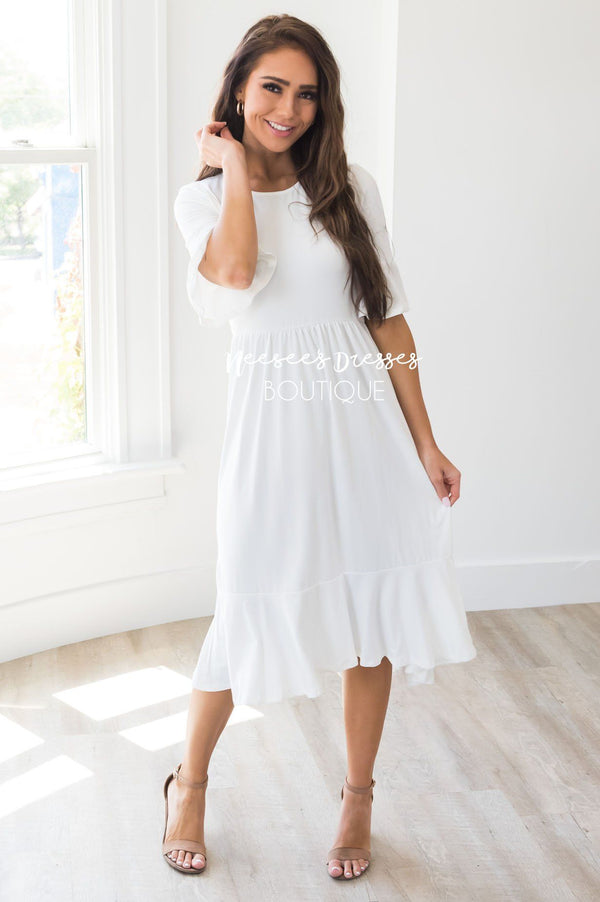 The Stassi Modest Bell Sleeve Dress