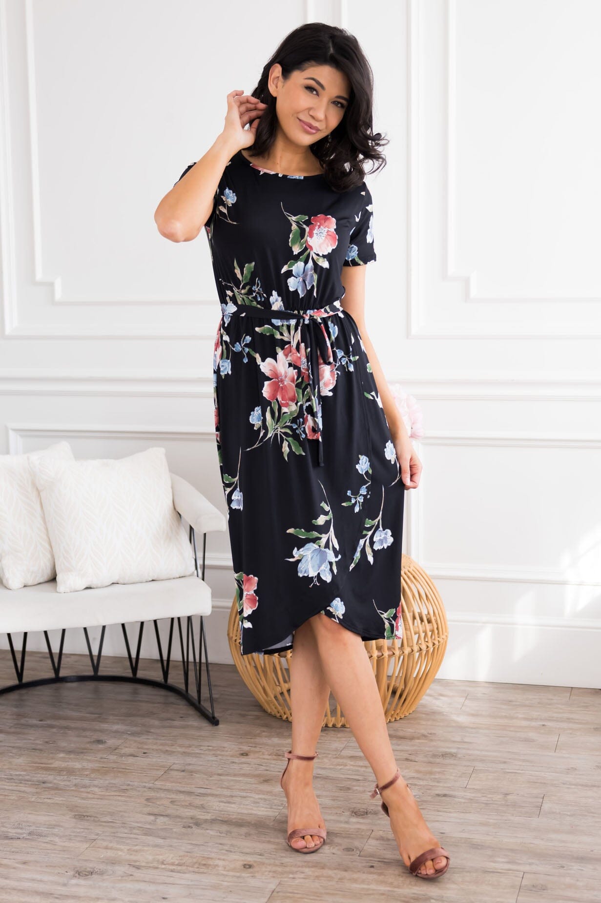The Colee Modest Floral Dress