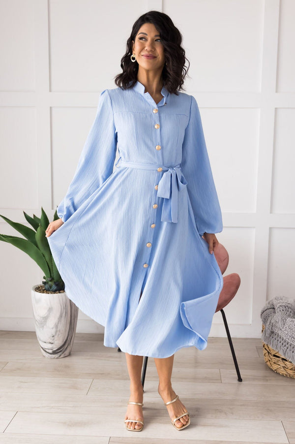 The Livie Modest Button Front Dress