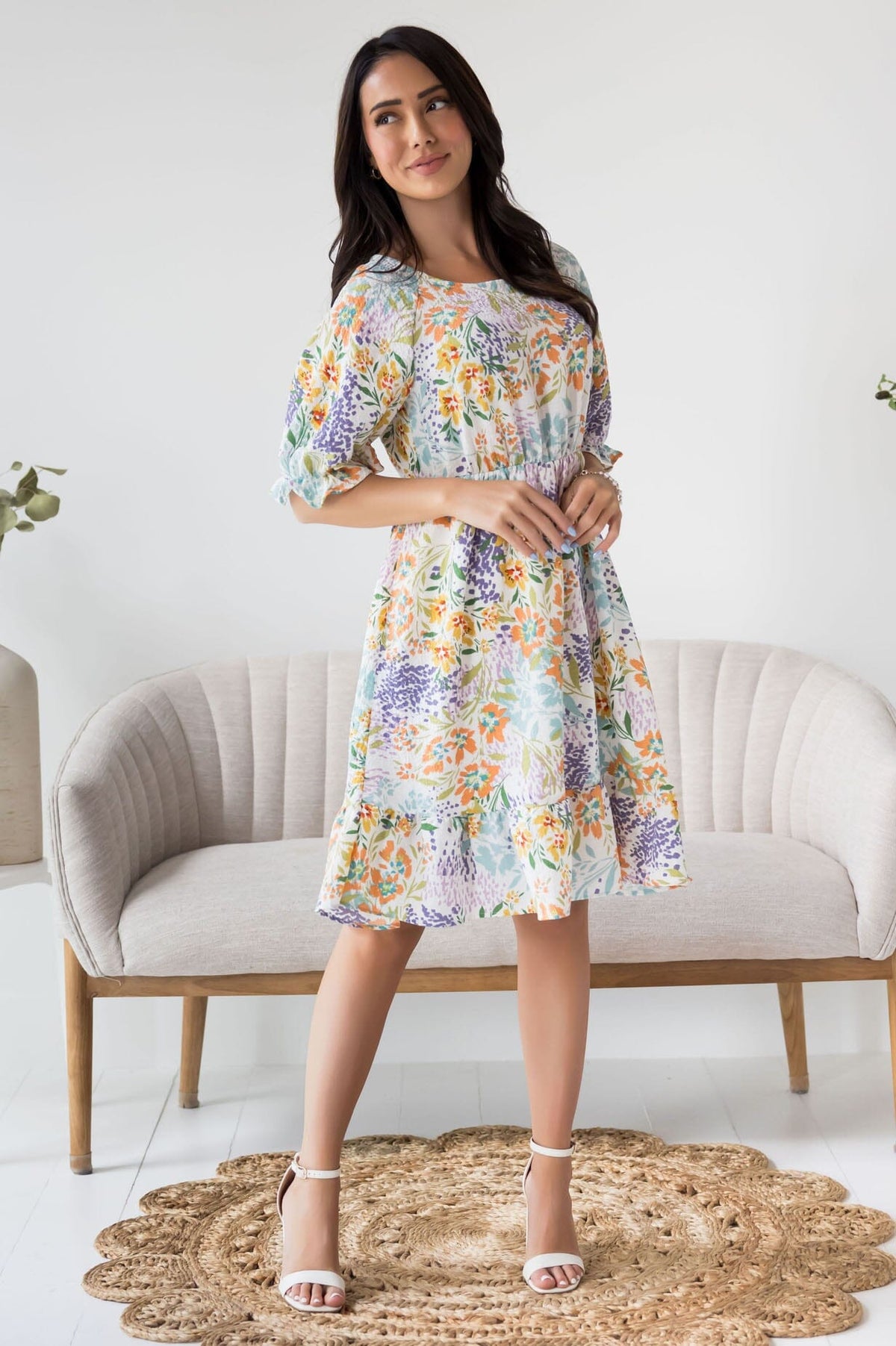 The KeLynn Modest Floral Dress