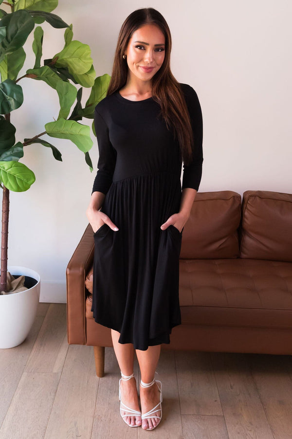 The McKaylee Modest Solid Dress