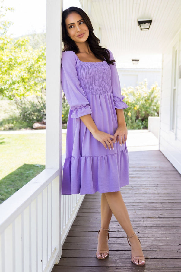 The Andelyn Modest Lavender Dress