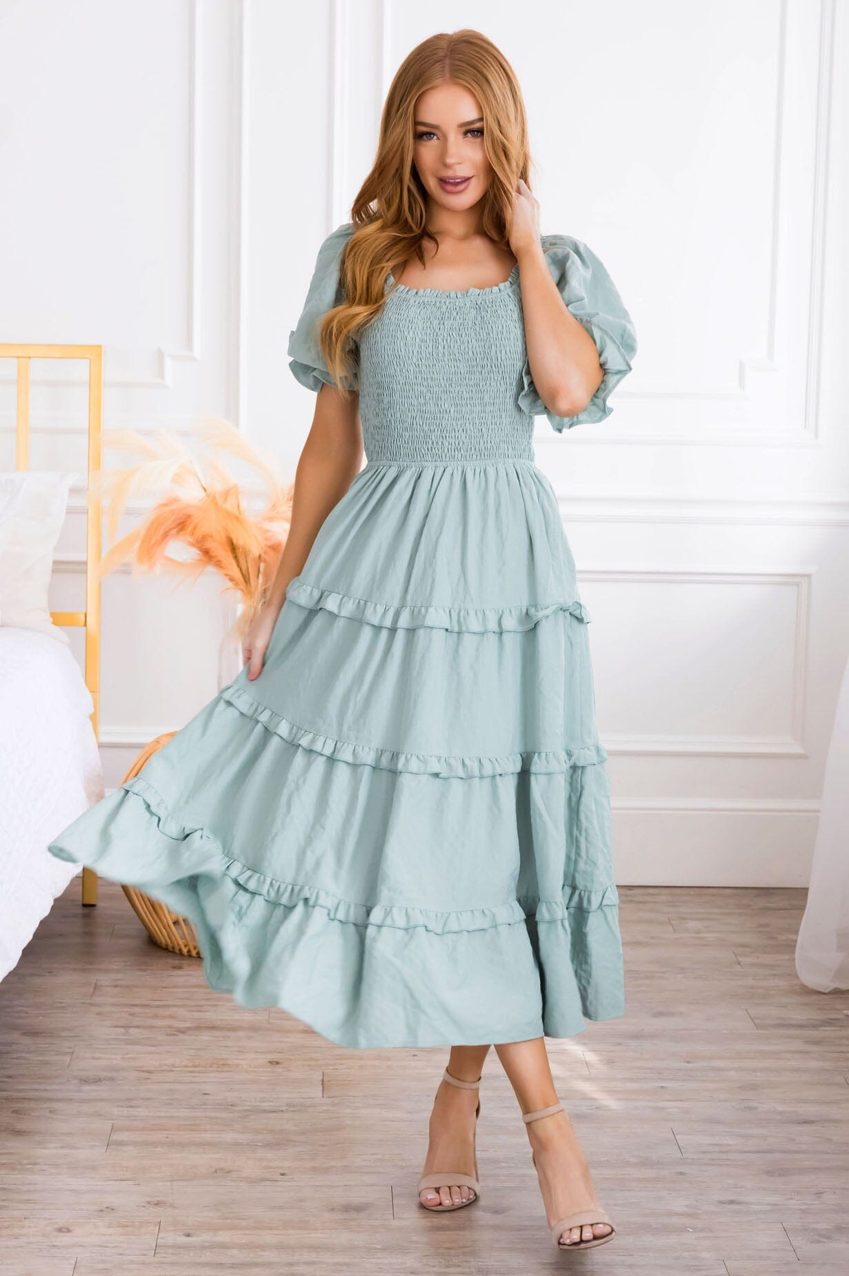 The Jackalyn Modest Tiered Dress