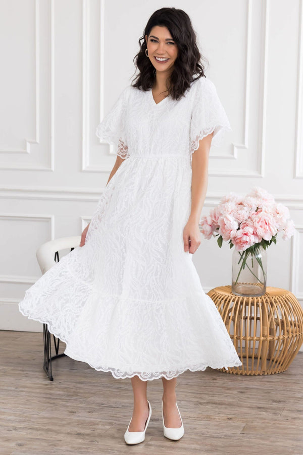 The Nadene Modest Lace Dress