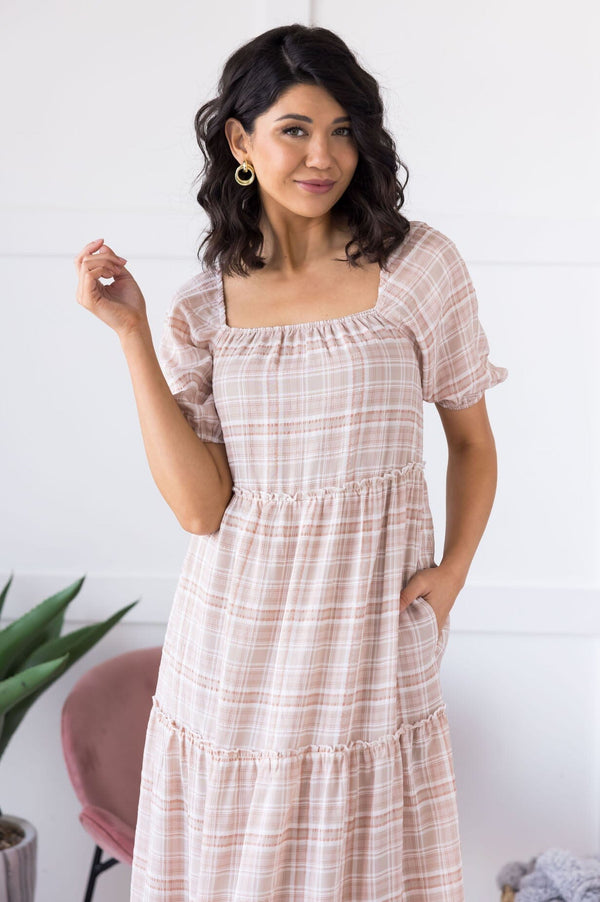 The Syble Modest Plaid Dress
