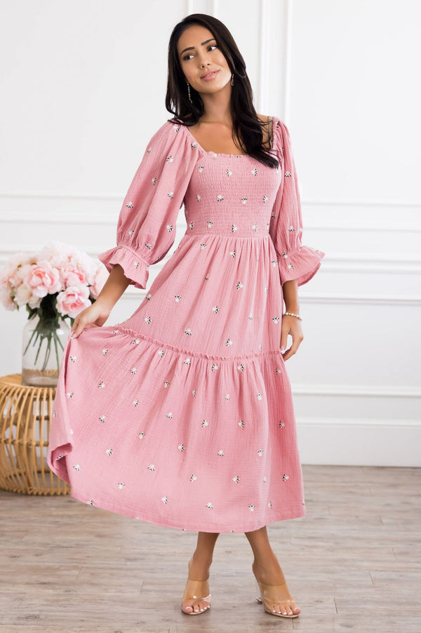 The Bates Modest Embroidery Dress