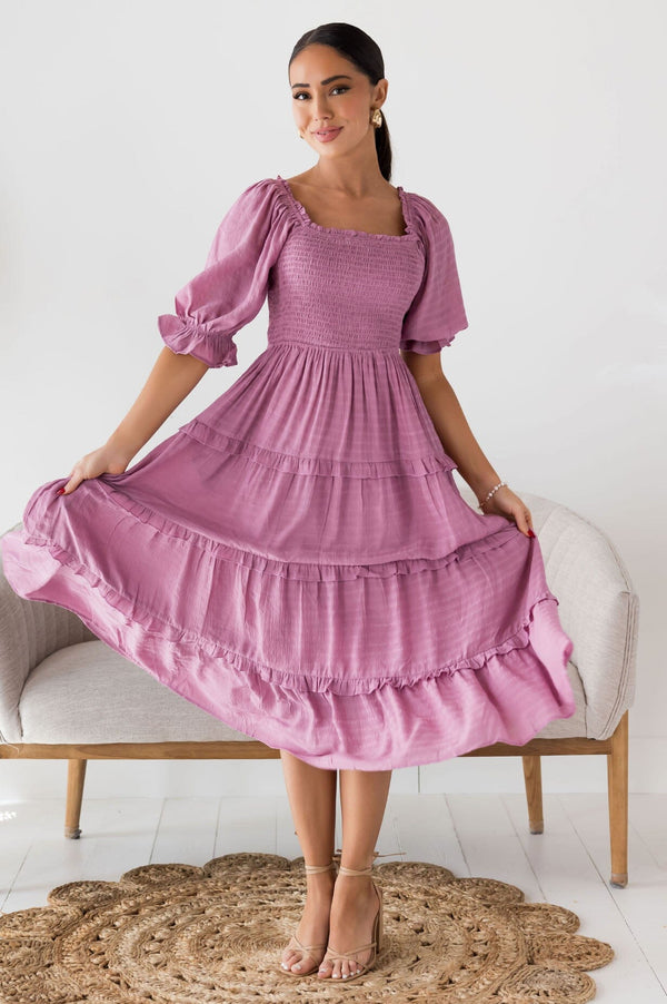 The Jackalyn Modest Tiered Dress