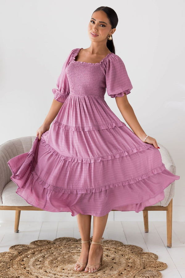 The Jackalyn Modest Tiered Dress