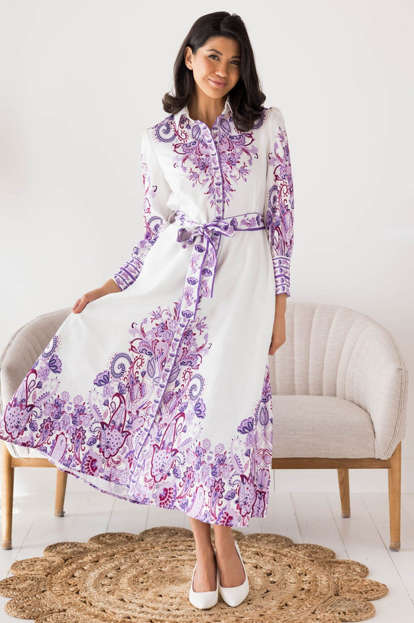 The Berlynn Modest Paisley Dress