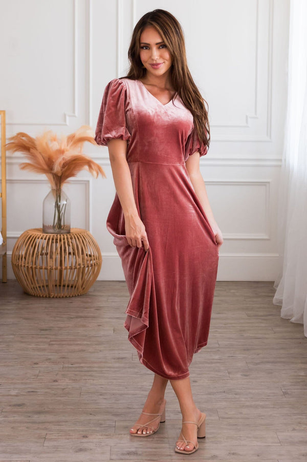 The Livi Modest Velvet Dress