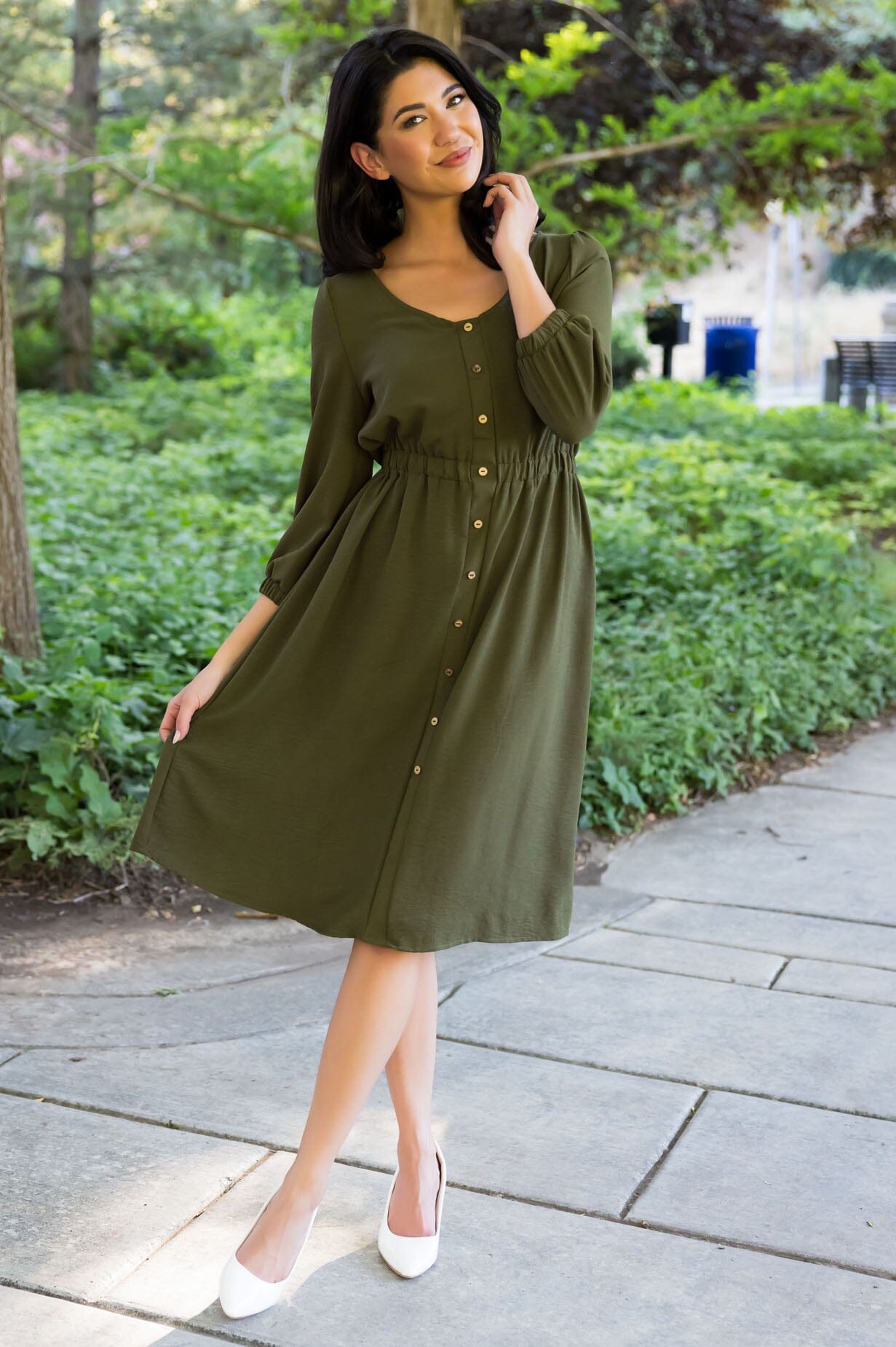The Kasyn Modest Button Dress