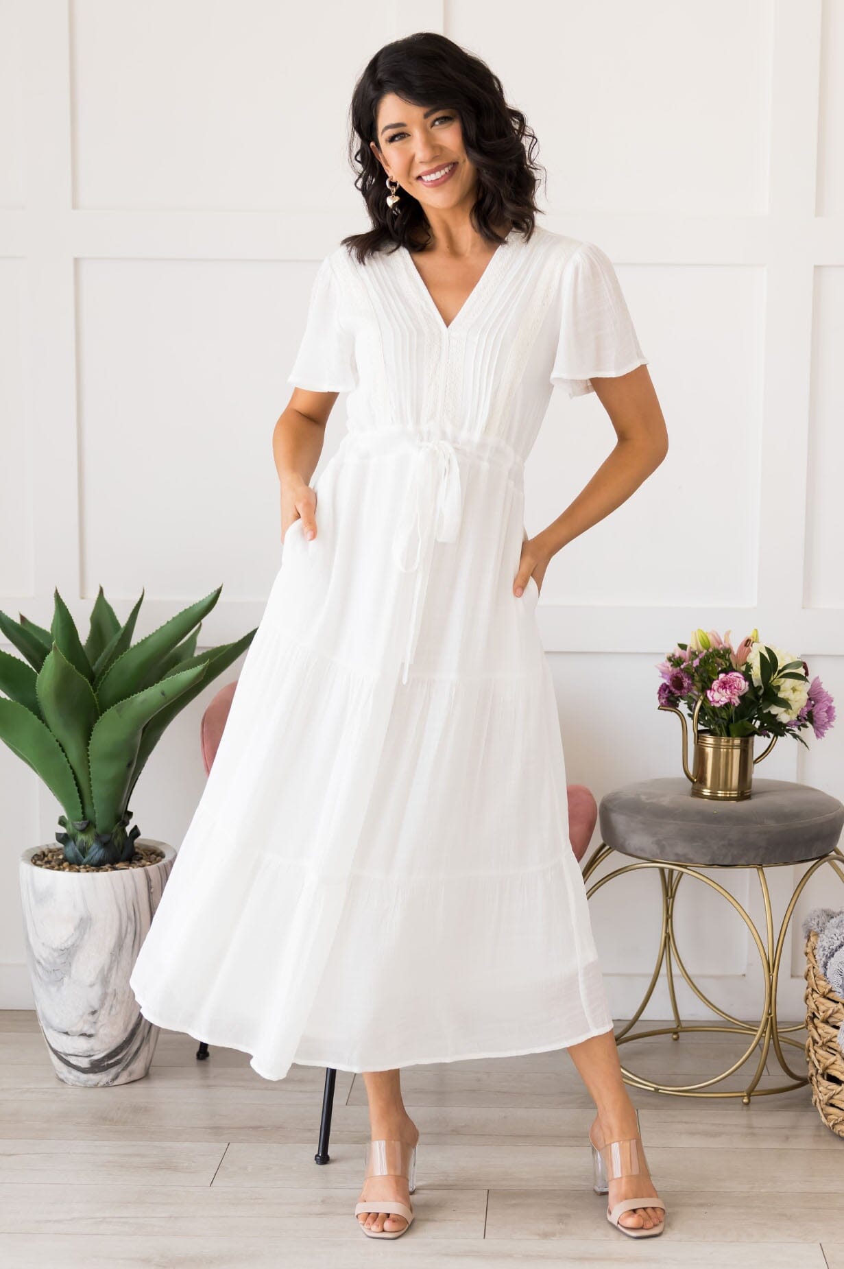 The Shaelee Modest Lace Detailed Dress