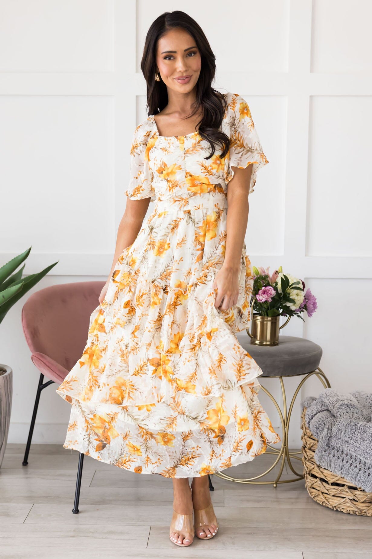 The Petunia Modest Ruffle Dress