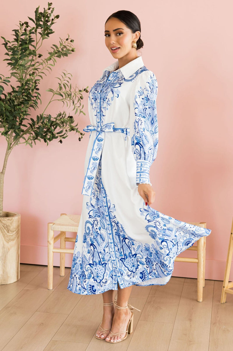 The Berlynn Modest Paisley Dress
