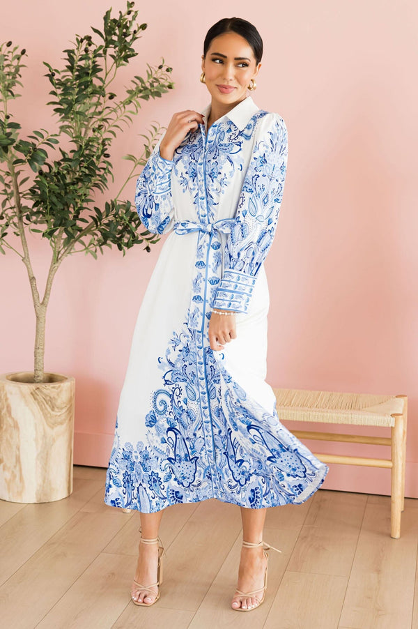 The Berlynn Modest Paisley Dress