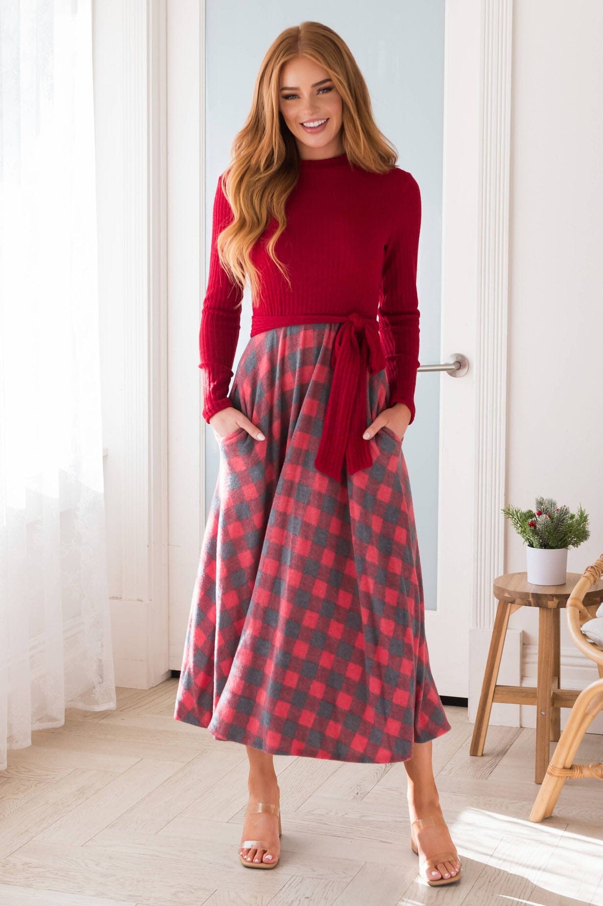 The Ananda Modest Plaid Dress