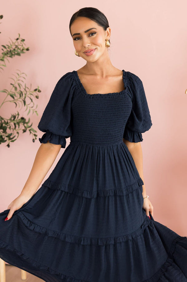 The Jackalyn Modest Tiered Dress