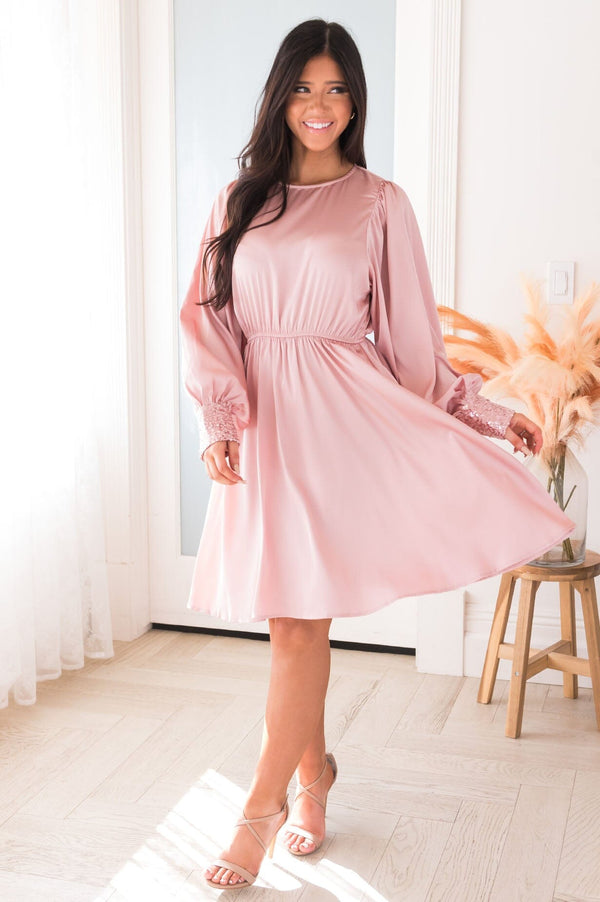 The Lollee Modest Satin Dress