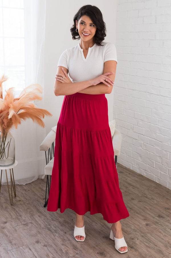 Giving Heart Modest Tiered Skirt