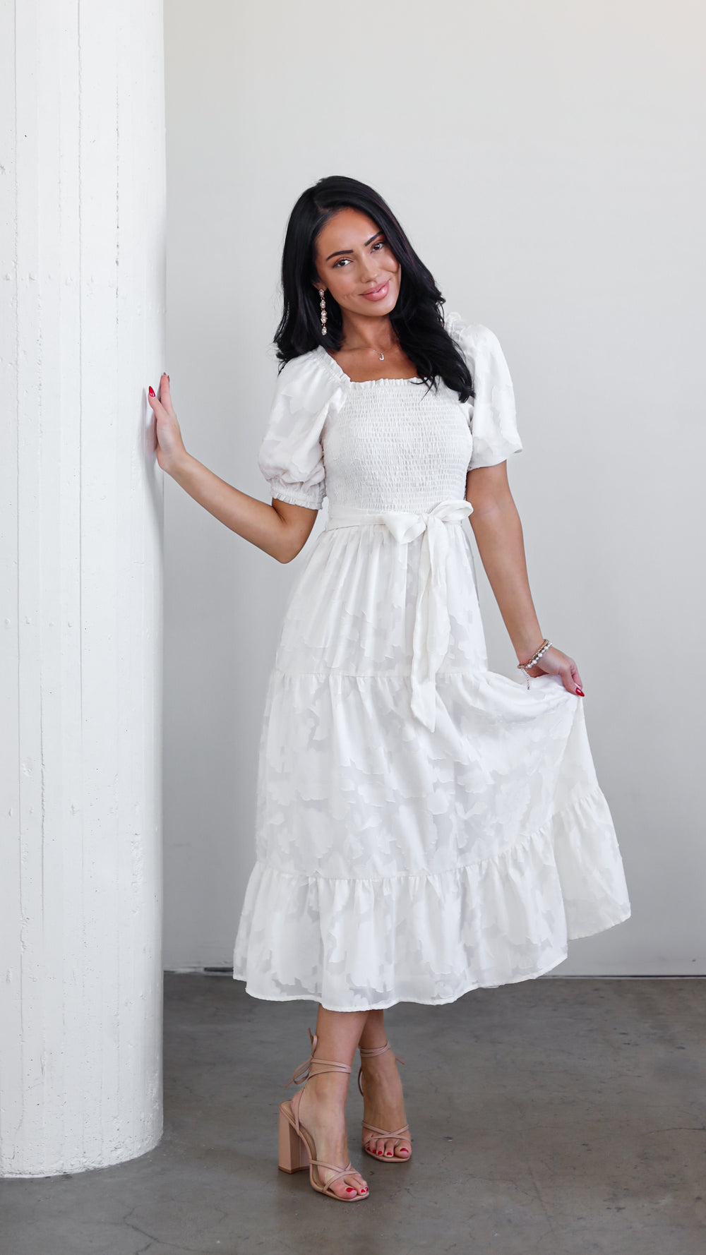 The Georgia Modest White Dress