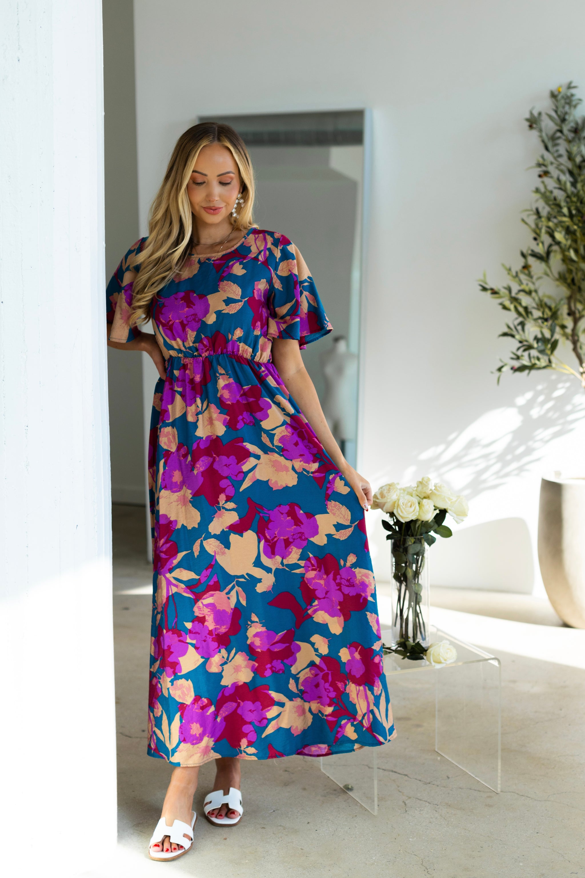 The Azriella Modest Floral Dress