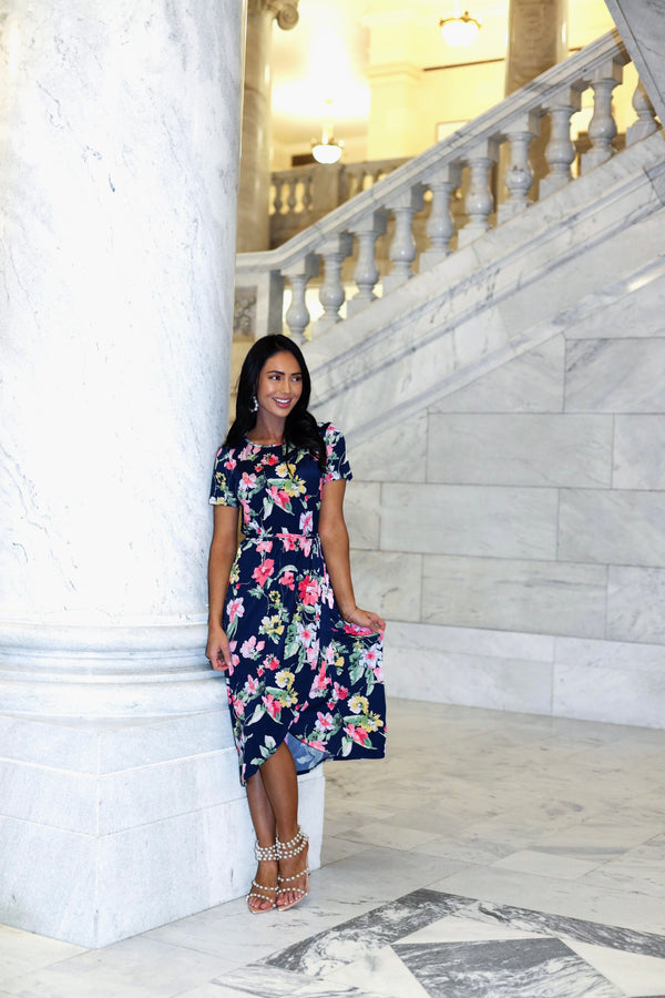 The Colee Modest Floral Dress