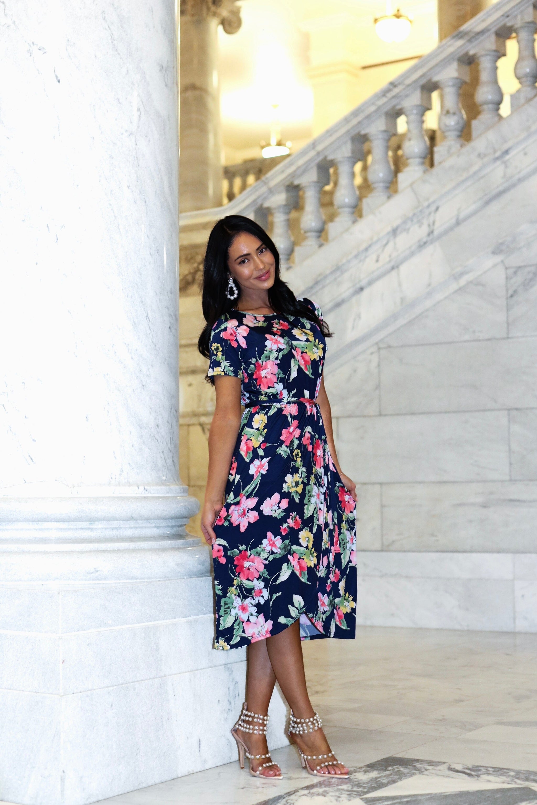 The Colee Modest Floral Dress