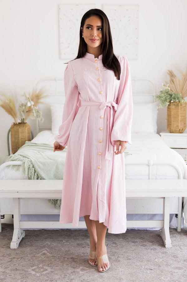 The Livie Modest Button Front Dress
