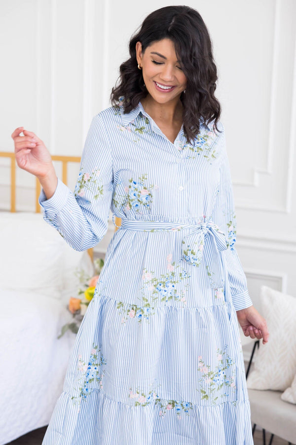 The Livie Modest Button Front Dress