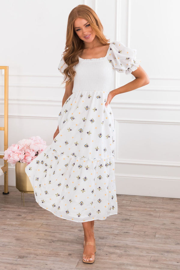 The Ileena Modest Embroidery Dress