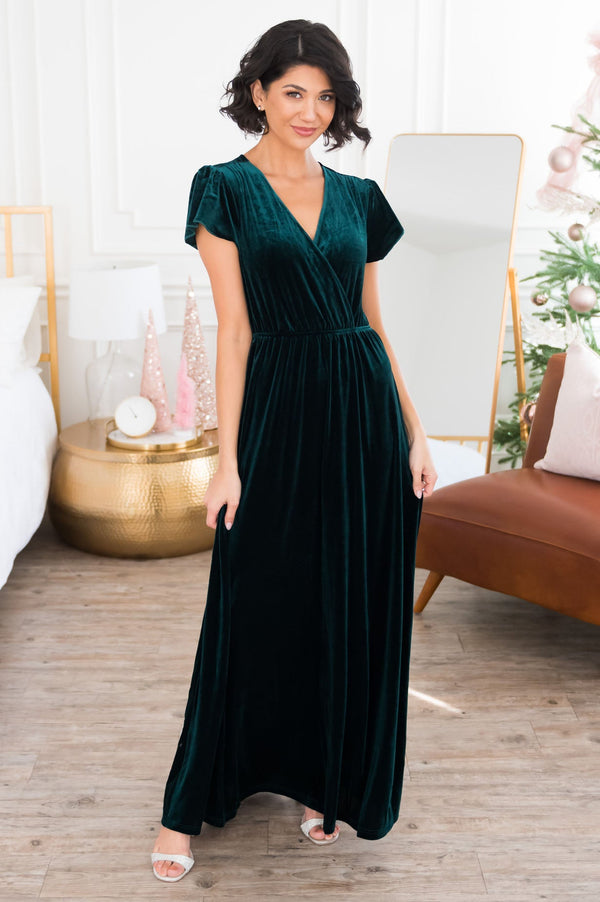 The Shanika Modest Velvet Dress