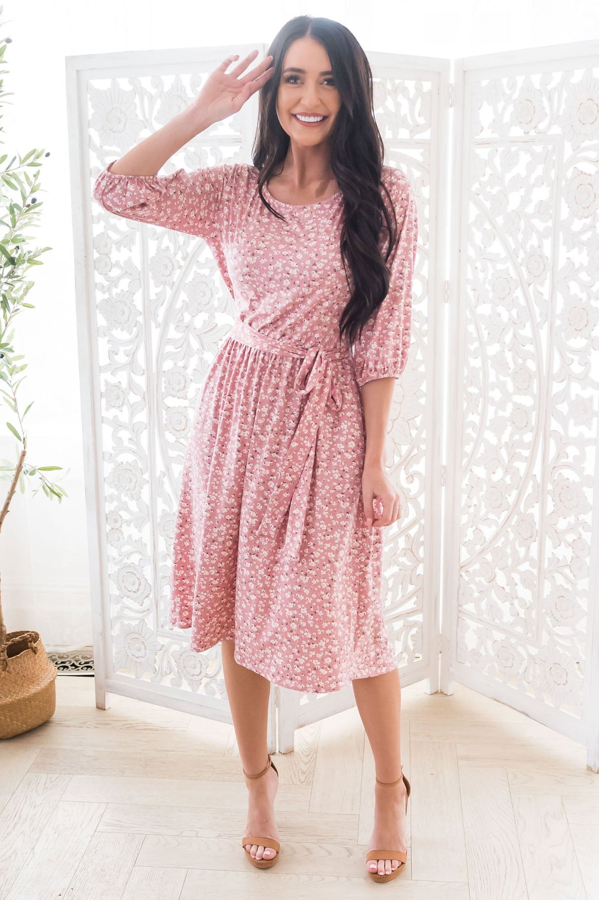The Lisa Modest Floral Dress