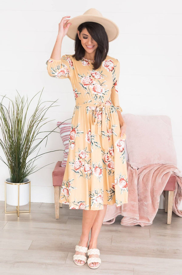 The Taysen Mid-length Modest Dress