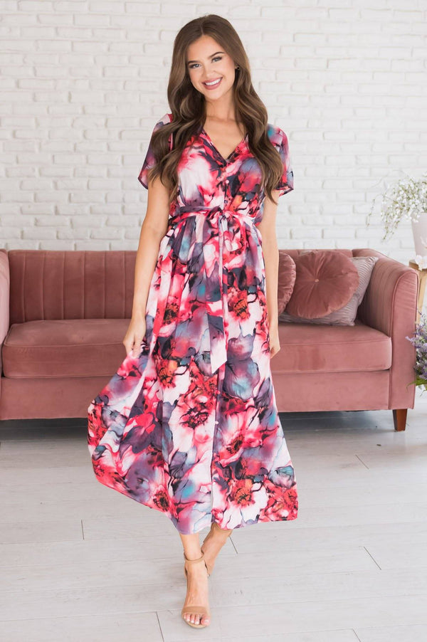 The Shatira Modest Floral Dress