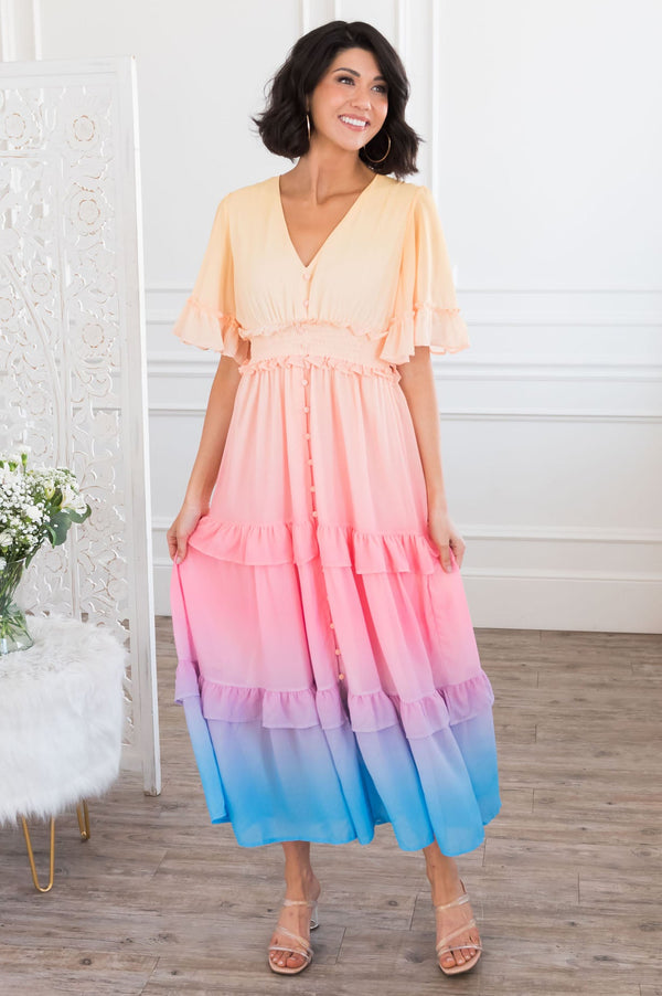 The LeeAnn Modest Rainbow Dress