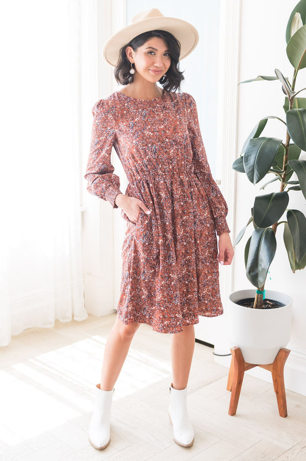 Navy Animal Print Modest Dress | Best and Affordable Modest Boutique ...