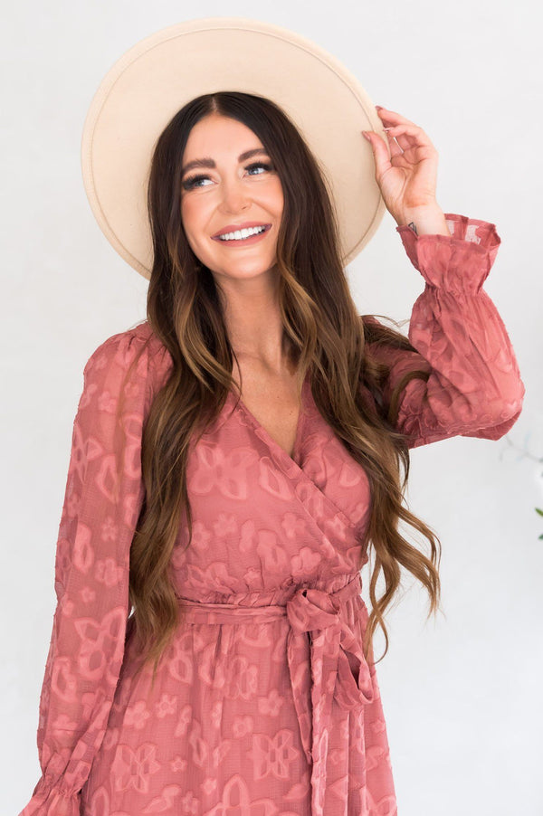 The Kaleah Modest Floral Embroidery Dress - NeeSee's Dresses