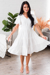 The Tate Modest Ivory Dress