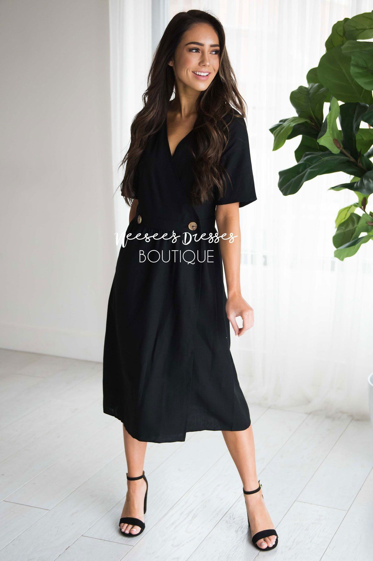 Black Modest Dress | Cute Modest Dresses and Skirts for Church - NeeSee ...
