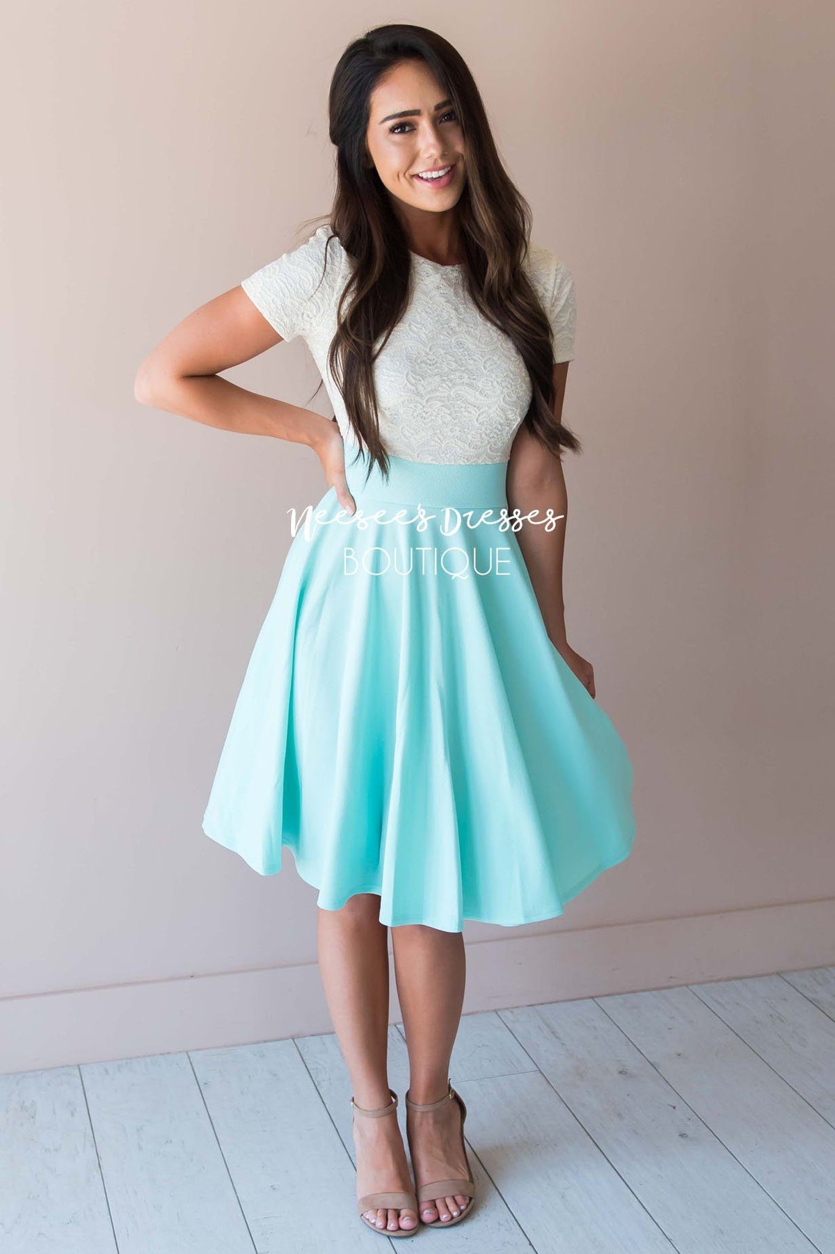 Mint Bottom Lace Bodice Modest Dress | Best and Affordable Modest ...
