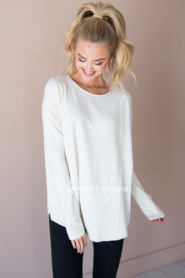 Ivory Modest Sweater | Best Place To Buy Modest Dresses