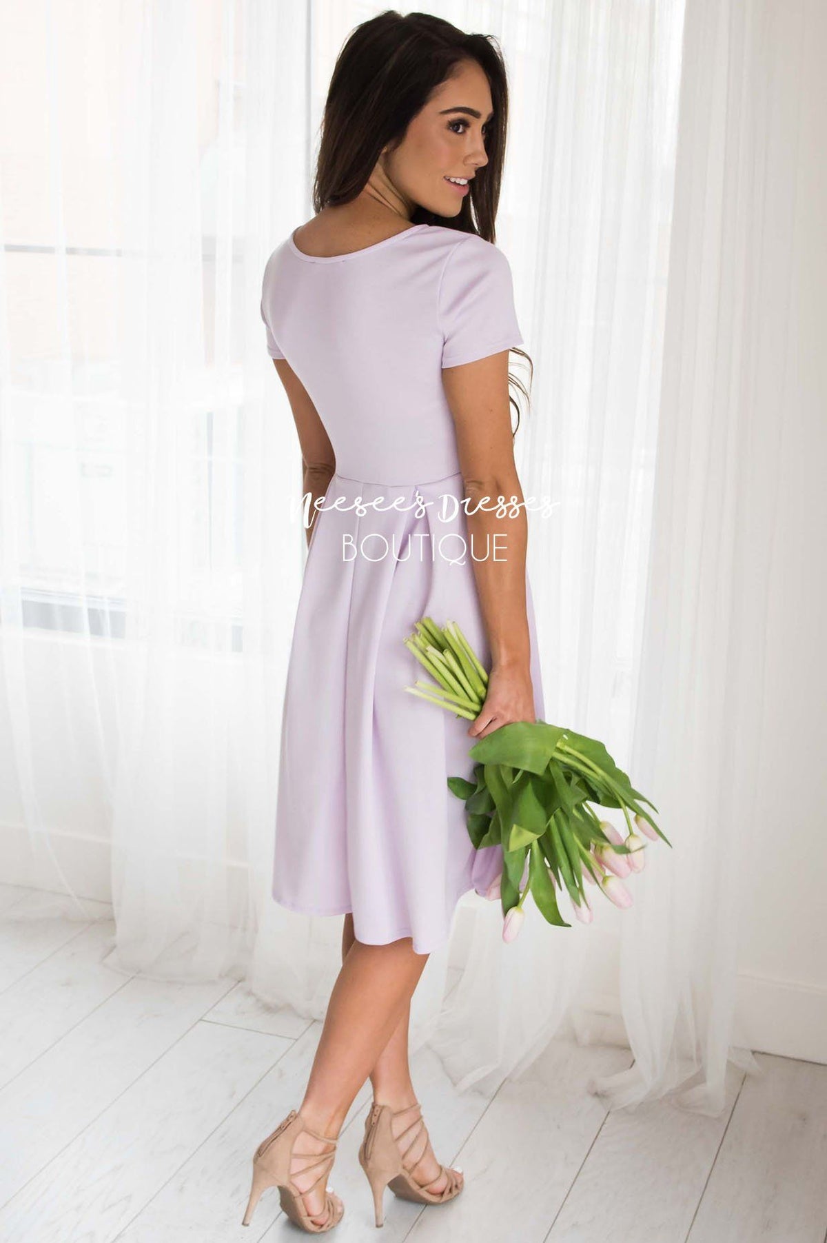 Lavender Modest Midi Dress | Church Modest Dresses