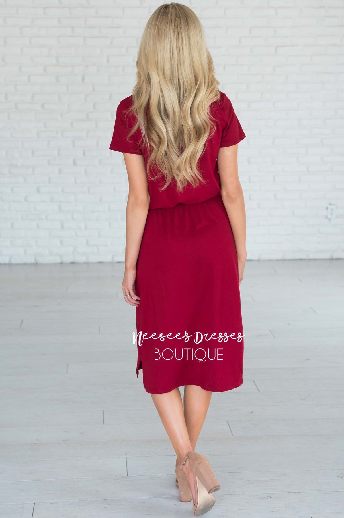 Solid Cherry Red Modest Dress | Best and Affordable Modest Boutique ...