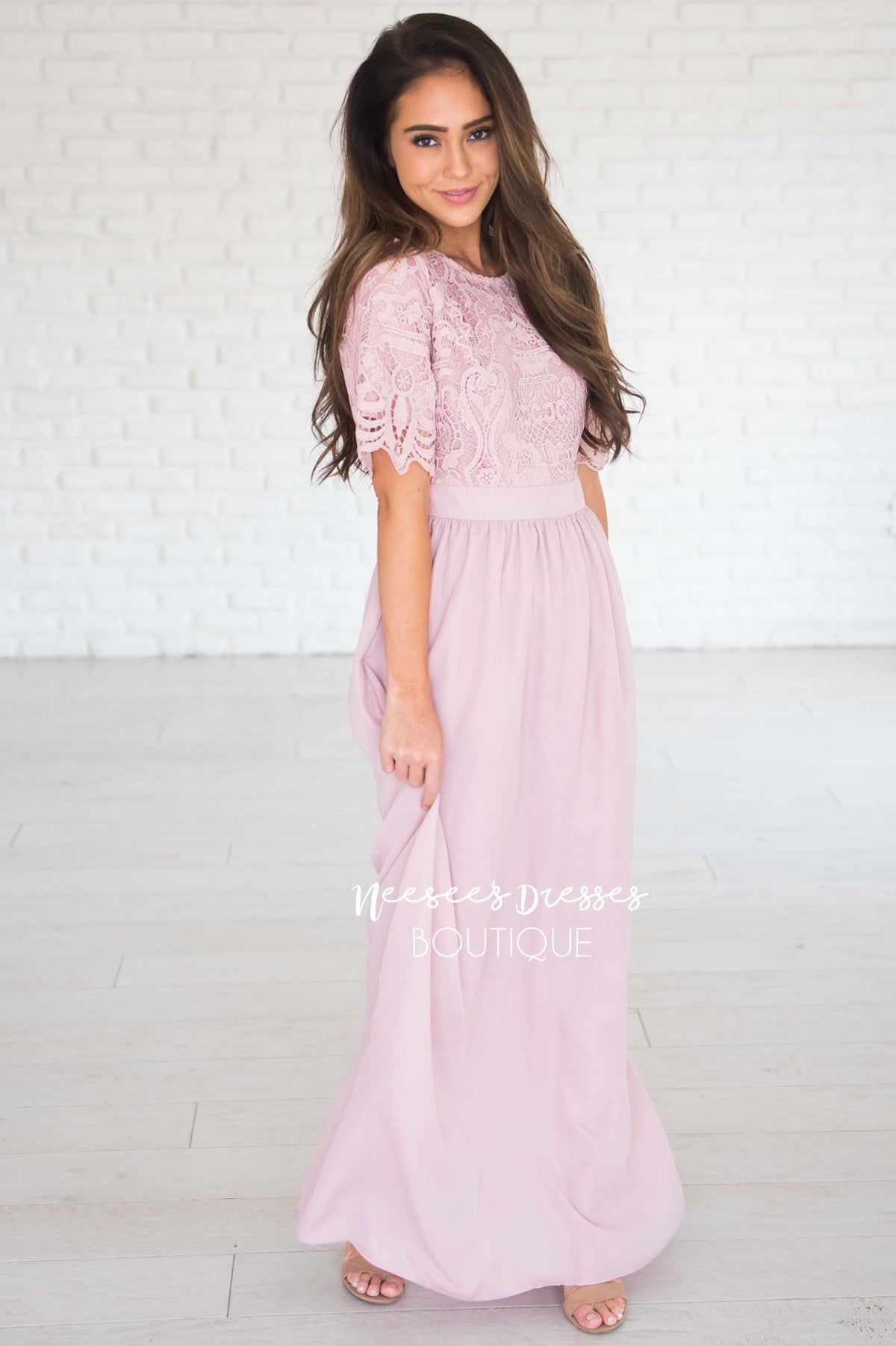 Dusty Pink Bodice Modest Maxi Dress | Modest Dress for Nursing | Cute ...