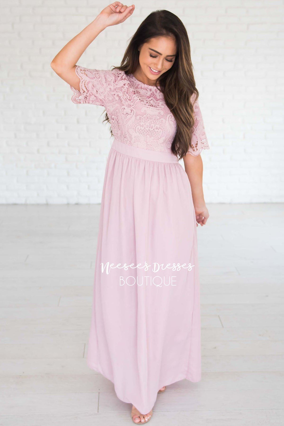 Dusty Pink Bodice Modest Maxi Dress | Modest Dress for Nursing | Cute ...
