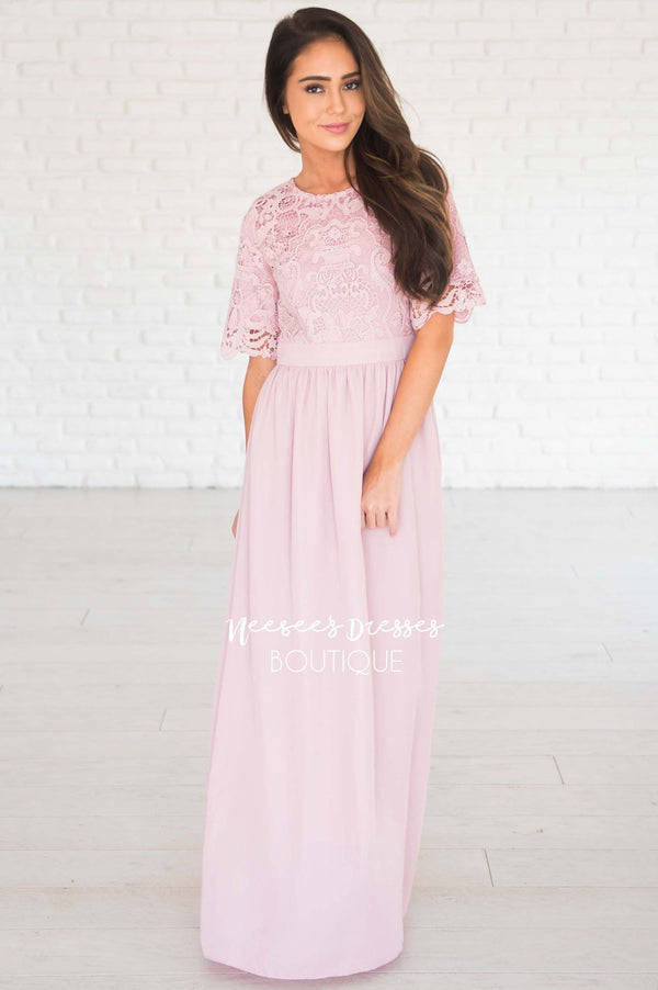 Dusty Pink Bodice Modest Maxi Dress | Modest Dress for Nursing | Cute ...