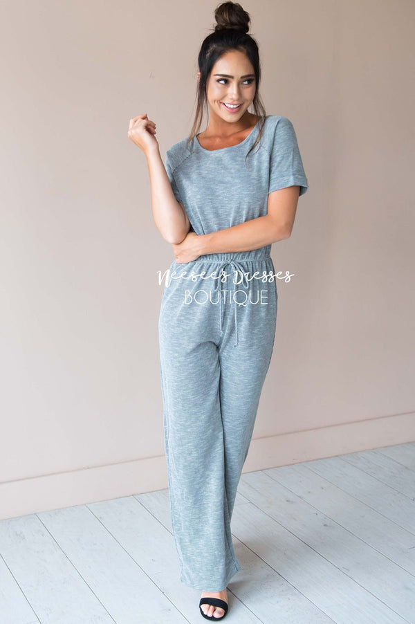 Gray Modest Jumpsuit | Best Place To Buy Modest Dresses - NeeSee's Dresses