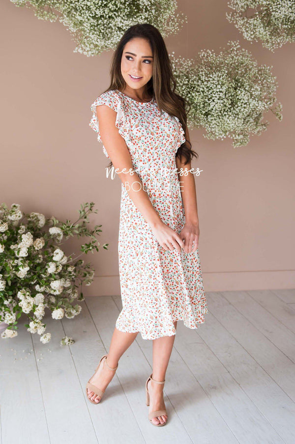 Ivory/Mini Floral Modest Church Dress | Best and Affordable Modest ...