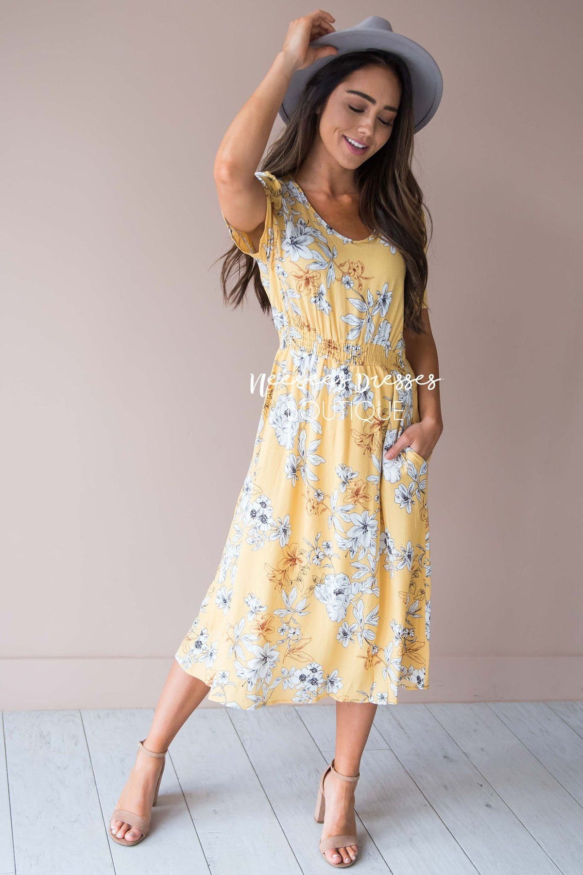 Yellow Floral Modest Dress | Best and Affordable Modest Boutique | Cute ...