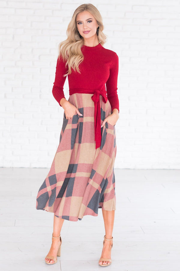 The Ananda Modest Plaid Dress - NeeSee's Dresses